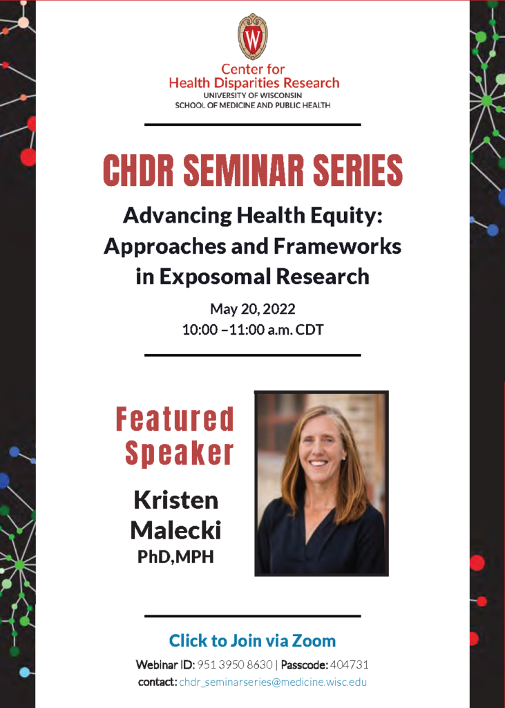 CHDR Seminar Series Event May 20 | Advancing Health Equity: Approaches ...